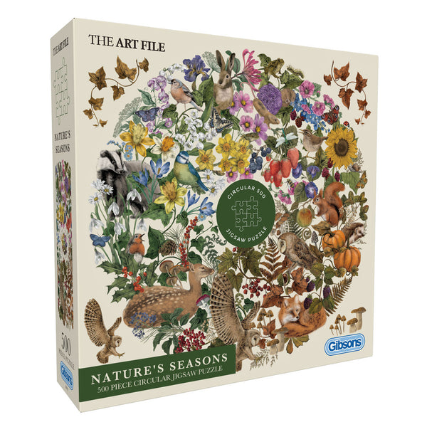 Gibsons The Art File Nature's Seasons 500 Piece Circular Jigsaw Puzzle ...