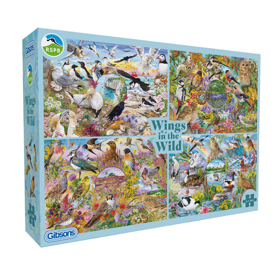 Gibsons RSPB Wings in the Wild 4 x 500 Multi-box Jigsaw Puzzles for Adults