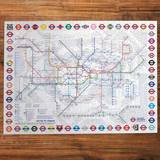 Gibsons London Tube Map 1000 Piece Jigsaw Puzzle for Adults